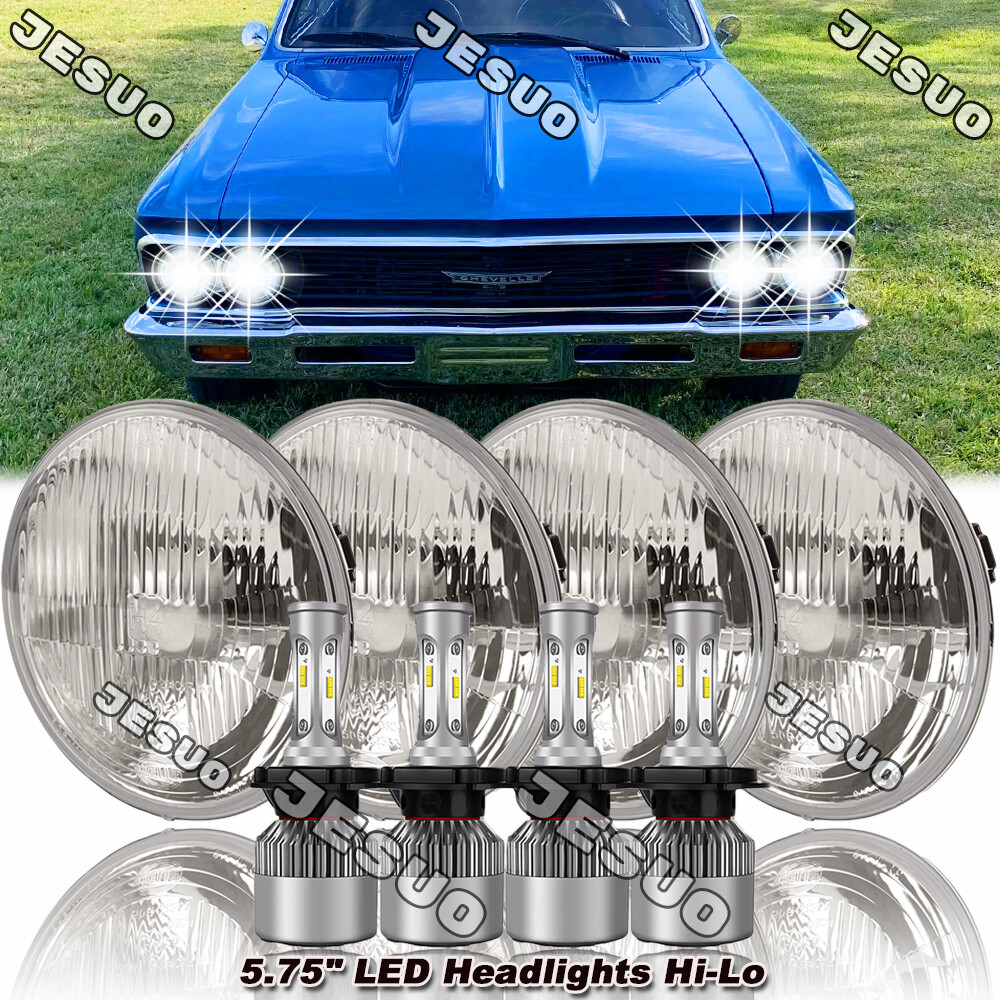 5.75" 5-3/4 LED Headlights Hi/Low For Chevy Chevelle 1964-1970 ...