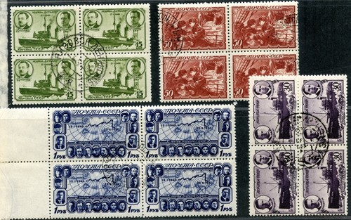 Russia ️Sc. 772-5. Zv. 639-42. Sedov set of 4 in blocks of 4. CTONHOG ...