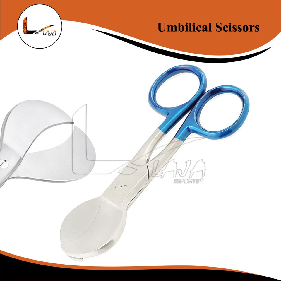 Umbilical Cord Scissors 4" Blue Handle Ob/Gyn Gyneclogy Instruments | eBay