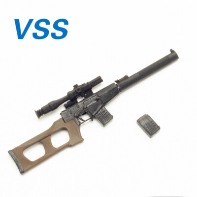 1/12 Scale Gun VSS Silenced Sniper Gun Props Accessories Model for 6 ...