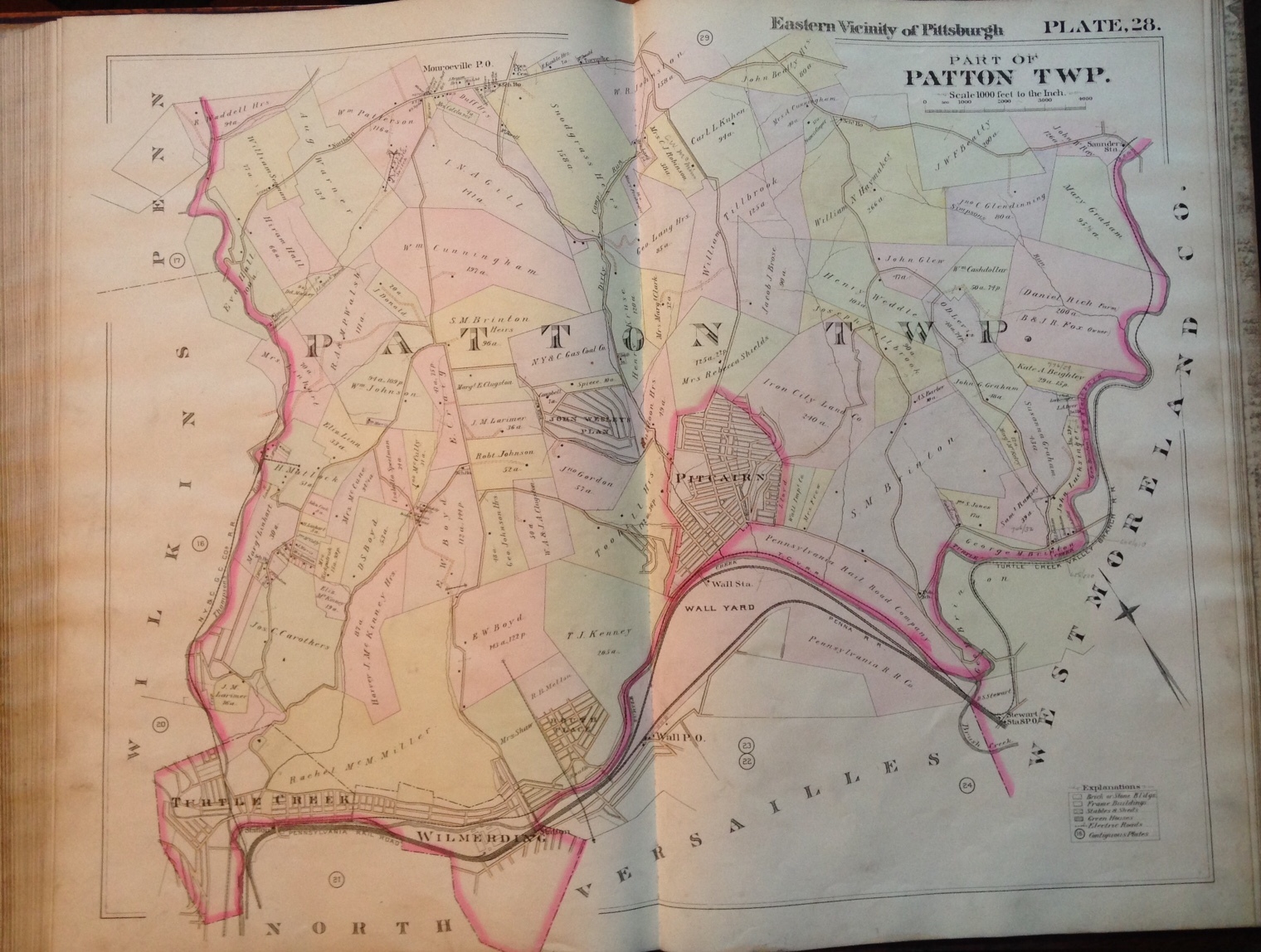 1895 PITTSBURGH PENNSYLVANIA PATTON TOWNSHIP PITCAIRN WALL STATION ...