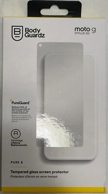 BodyGuardz Pure 2 Antimicrobial Tempered Glass Protector - moto g ...