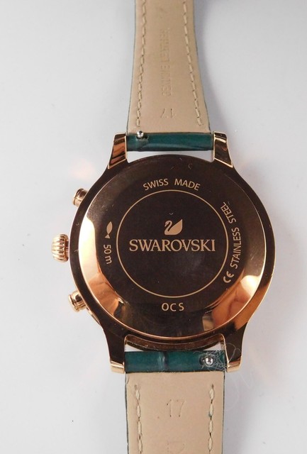 Swarovski Octea Lux Chrono 39.5 mm Rose Gold-Plated Case Women's Green ...