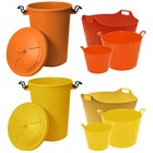50L Dustbins Kitchen Garden 20L 40L 75L Flexi Storage Tubs - Yellow ...