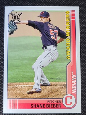 2021 Big League Base Award Winners Shane Bieber # 268 Cleveland Indians ...