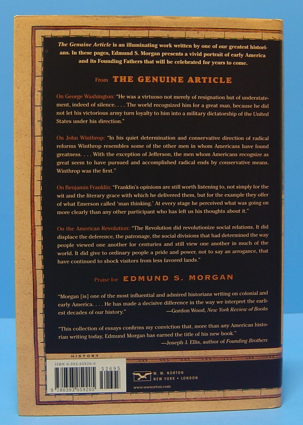 THE GENUINE ARTICLE: A HISTORIAN LOOKS AT EARLY AMERICA BY EDMUND S ...