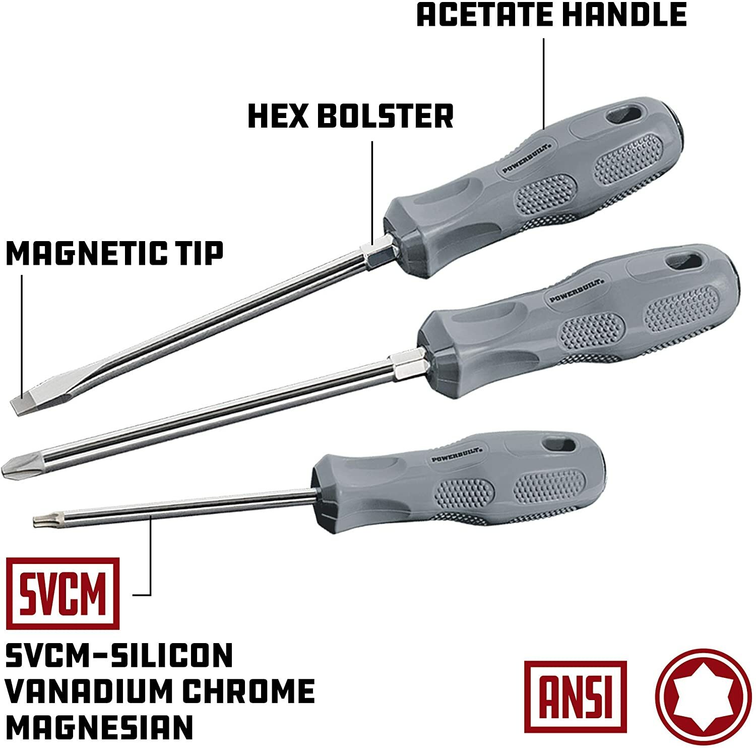 Powerbuilt Pro Tech 7 Piece Torx Screwdriver Set, Deluxe Acetate ...