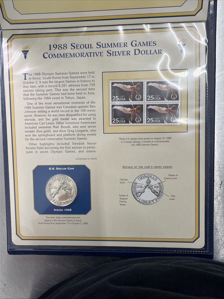 U.S. Commemorative Silver Dollar Collector Panels with Stamps | eBay