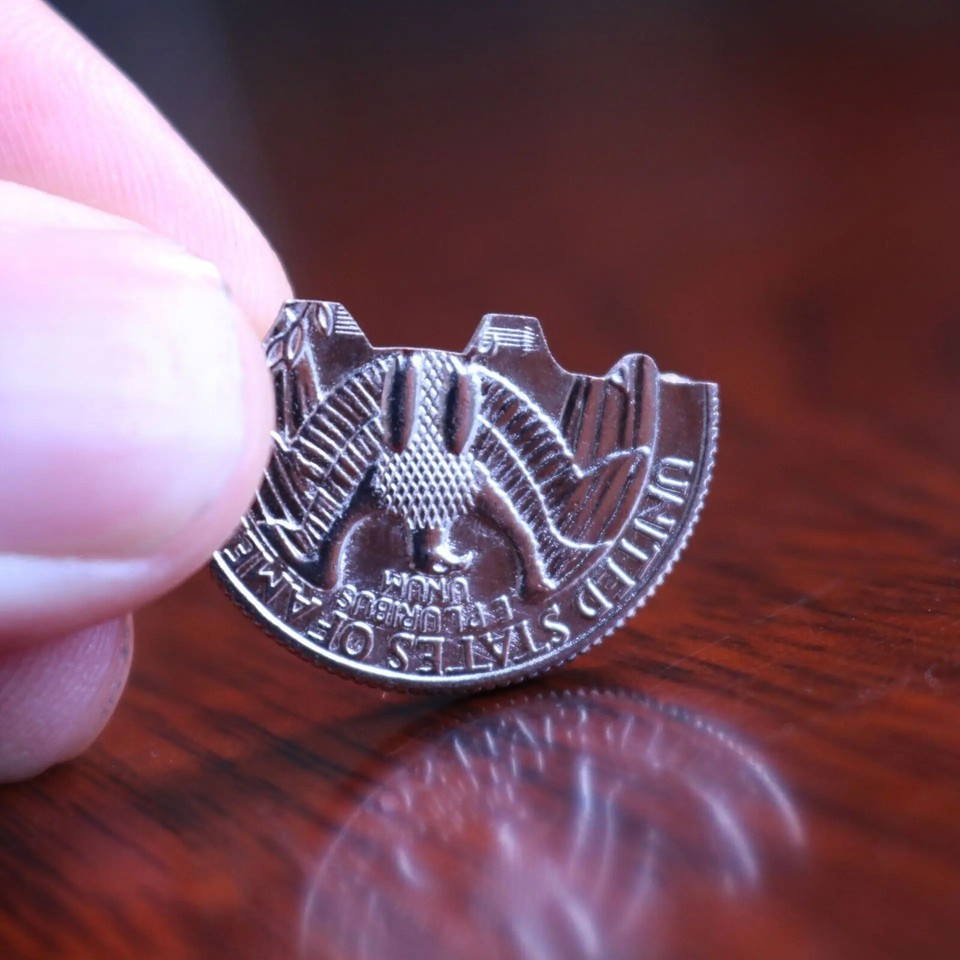 Folding Coin Bite Out Quarter Coin Bite Magic Trick - Novelty Free ...