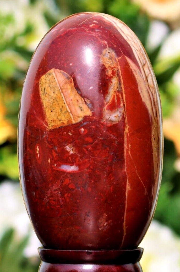 135MM Red Brecciated Jasper Lingam Natural Healing Metaphysical Crystal ...