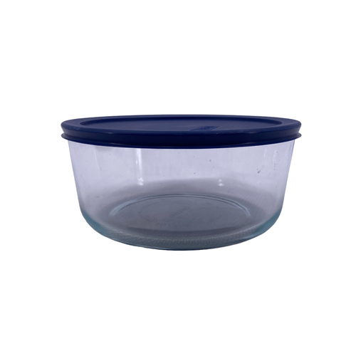 Pyrex Clear Glass Storage Bowl w/blue lid 1.75-quart #7203-03 Microwave ...