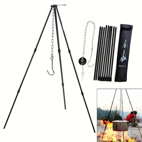 Camping Campfire Tripod Adjustable Hanging Pot,Stable Campfire Cooking ...