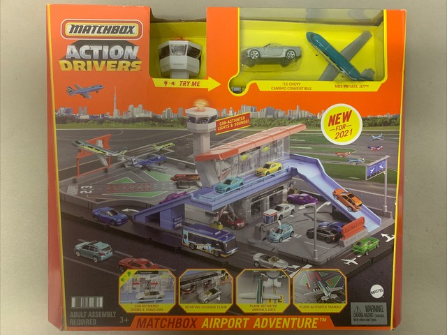 Matchbox 1:64 Action Drivers Airport Adventure ‘16 Camaro Private Jet ...