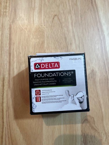 Delta FND35-PC Foundations Collection Double Robe Hook in Chrome Finish ...