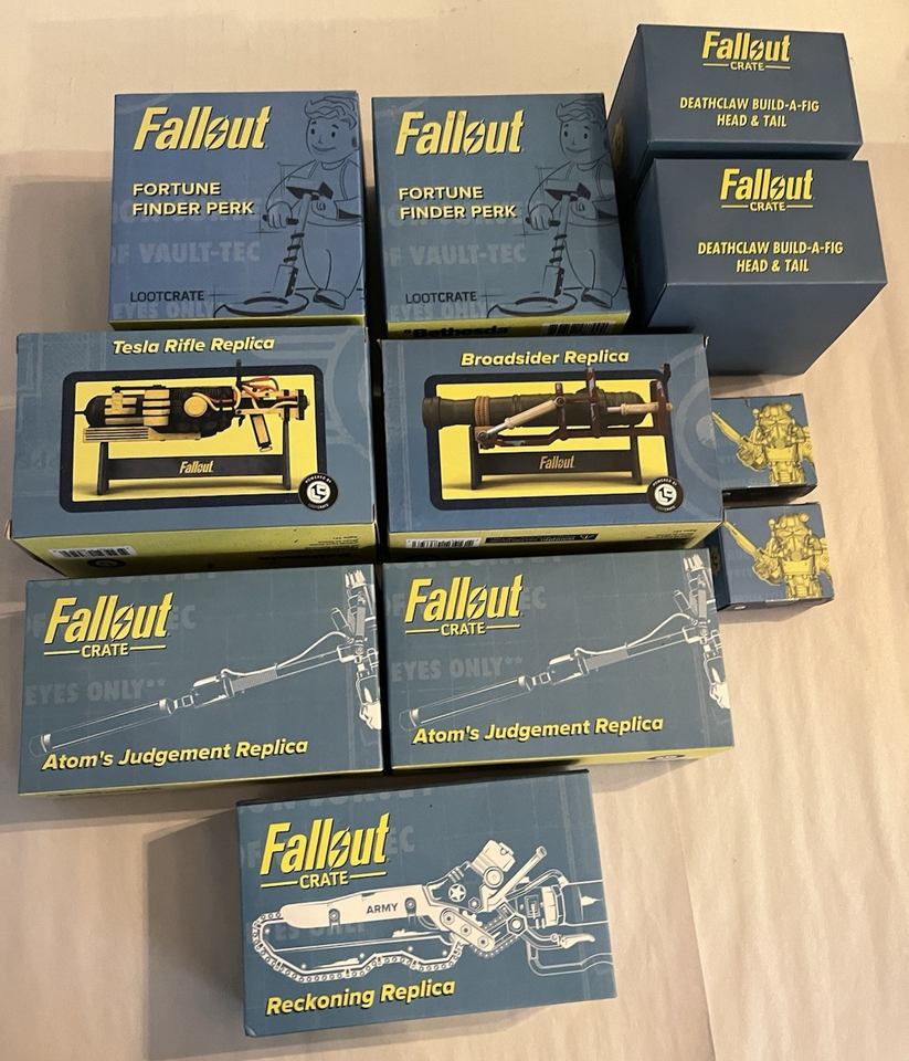 11 FALLOUT Loot Crate NEW Lot TESLA BROADSIDE FORTUNE ATOMS RECKONING ...