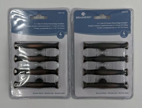 1 Set of 4 Brainerd 3-1/16" Flared Edge Knobble Bronze Matte P43934W-SN ...