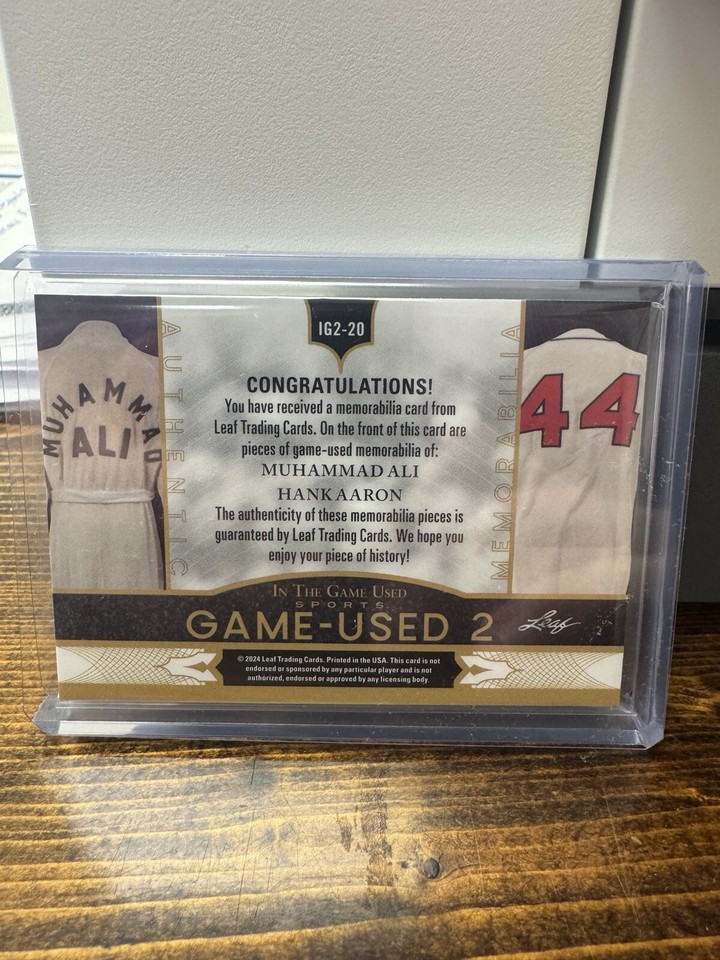 2024 Leaf In The Game /20 Muhammad Ali Hank Aaron | eBay