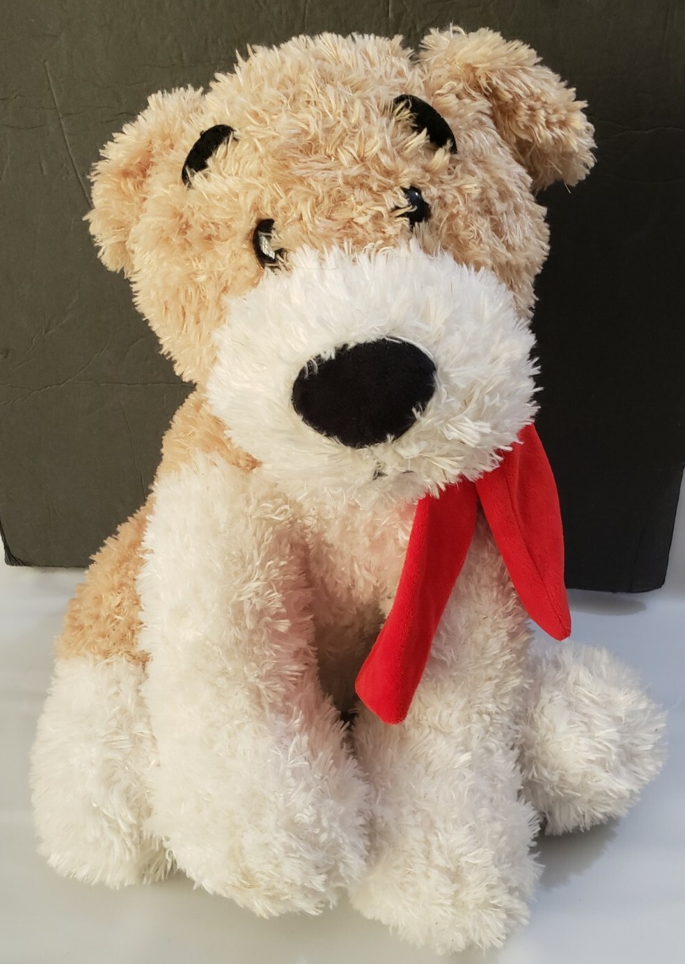 Toy Factory Large Dog With Red Scarf Plush Stuffed Animal | eBay