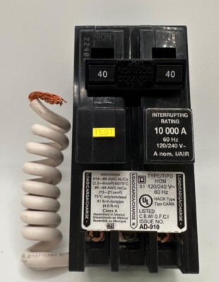 Square D 40A Plug in Circuit Breaker HOM240GFI TESTED 785901303466| eBay