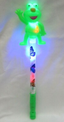 13.75" Plastic Elmo Animal Wand LED Multi-Color Lights On/Off Button ...