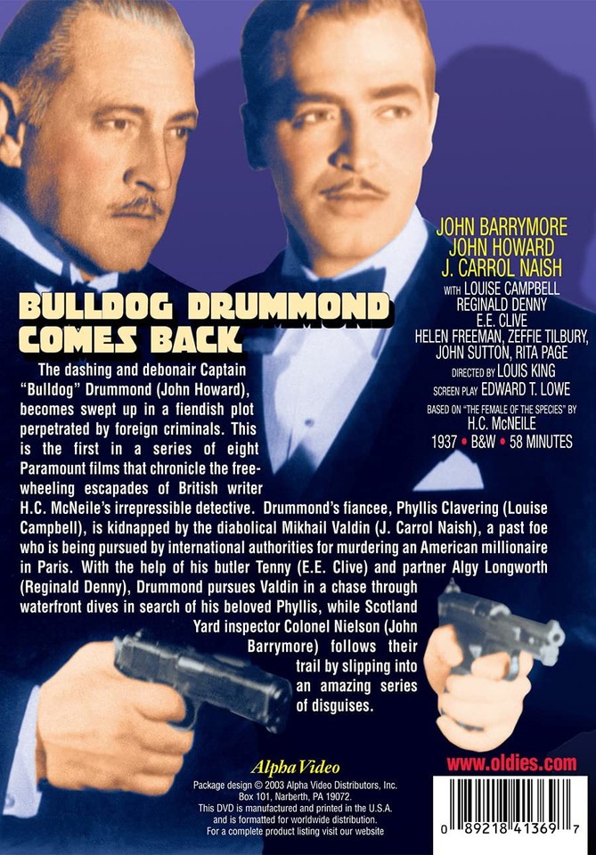 Bulldog Drummond Comes Back (DVD) John Barrymore John Howard (US IMPORT ...