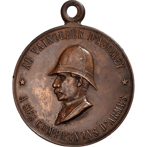 France, Médaille, Bénin, Général Dodds, Vainqueur d'Abomey, 1892 ...