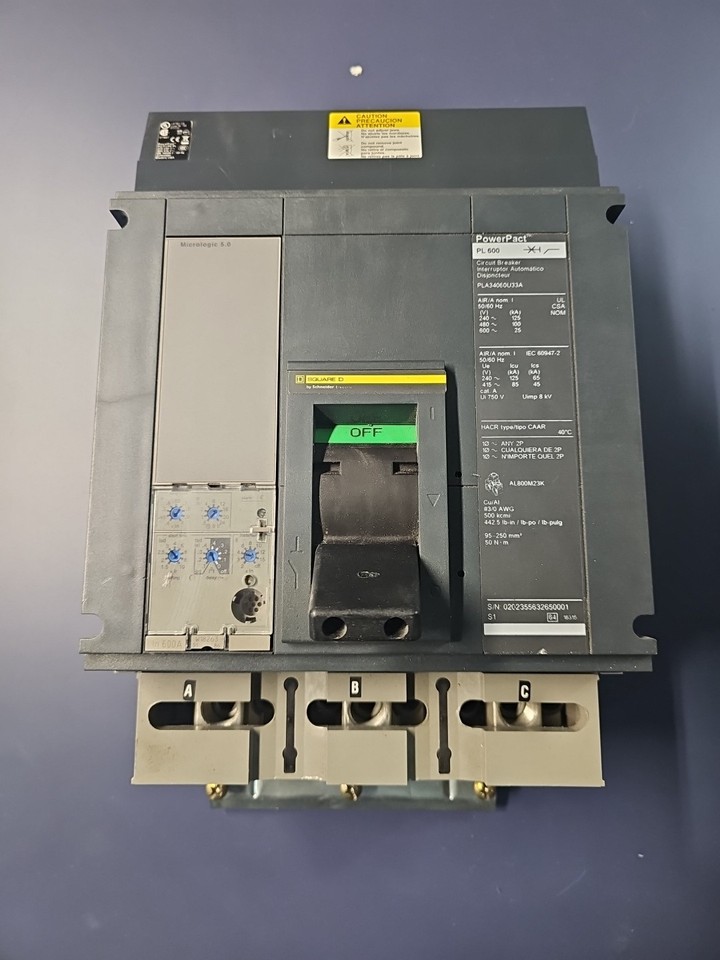 PowerPacT P, 600A, 3 pole, PLA34060U33A Micrologic 5.0 | eBay