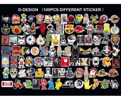 Lots of 200 Random Vinyl Laptop Skateboard Stickers Luggage Decals Dope ...