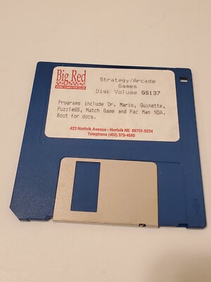 Big Red Computer Club Vintage Floppy Disk Dr Mario Pac Man Quinette ...