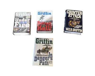 4 book lot of w.e.b. griffin books ( Under Fire, Retreat Hell, Counter ...