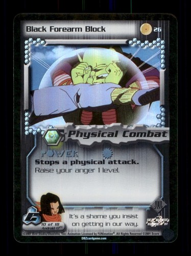 26 Black Forearm Block Dragonball Z Foil Physical Combat Trading Card ...