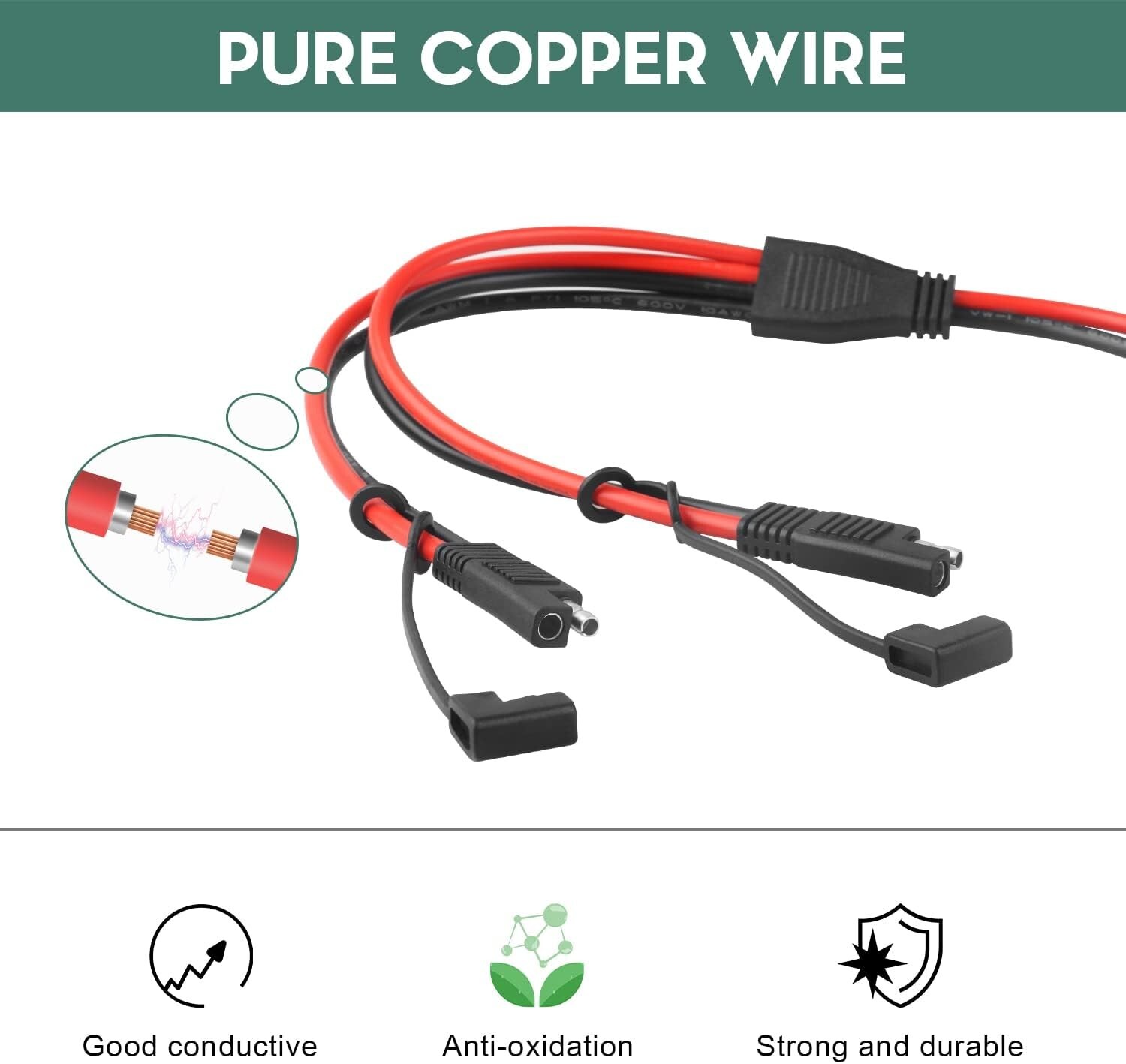 Sae Connector Splitter 10awg Y Splitter Sae 1 To 2 Extension Cable ...