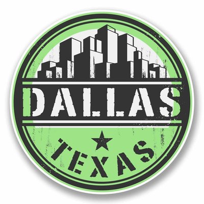 2 x Dallas Texas USA Sticker Decal Laptop Car Travel Luggage Label Tag ...