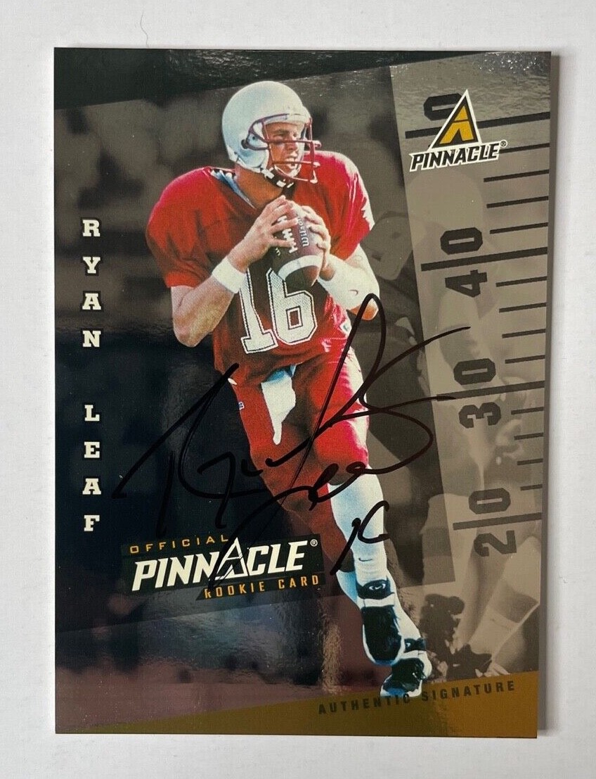 Ryan Leaf 1998 Pinnacle Rookie Autographs RC AUTO Washington State ...