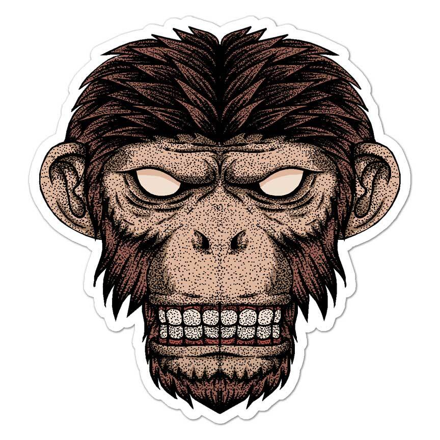 Angry Monkey Gorilla, Vinyl Decal Sticker, Indoor Outdoor, 3 Sizes ...