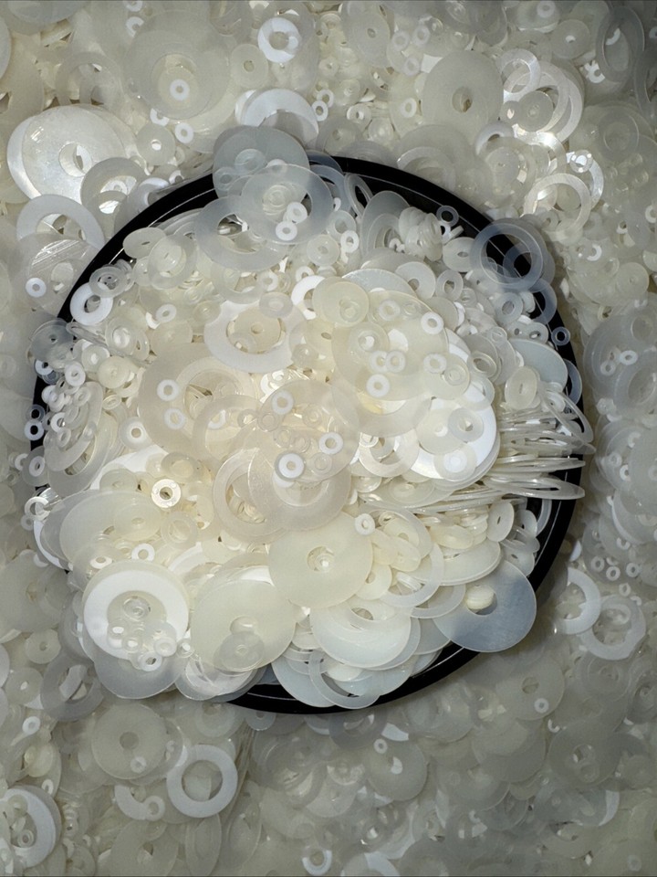 1LB White Nylon Flat Washers Mix Assortment High-Quality | eBay