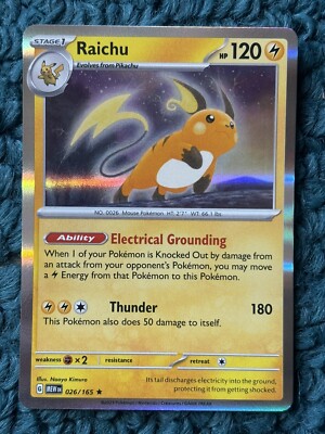 RAICHU 026/165 Scarlet & Violet 151 Set - HOLO RARE Pokémon Card - NM ...