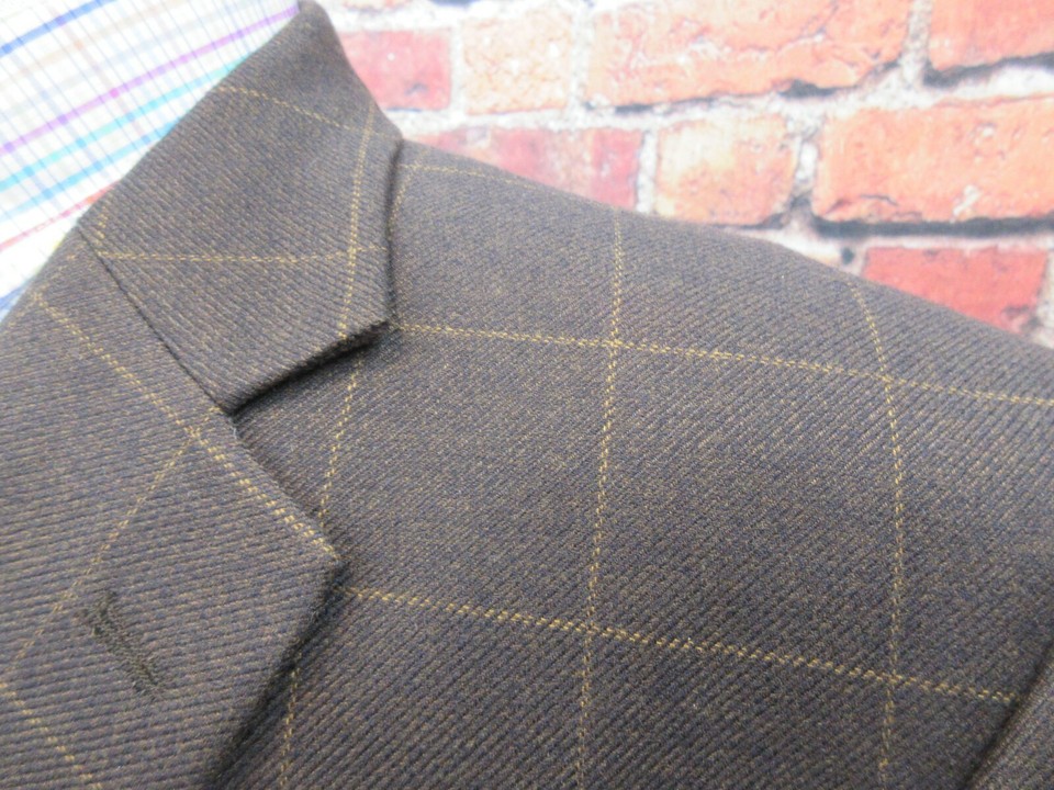 44 LONG- MAZZONI BROWN WINDOW PANE SPORT COAT 3 BUTTON | eBay