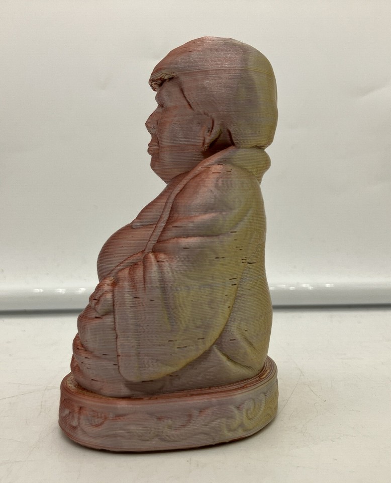 Shiny Donald Trump Buddha Statue/ Ornament - Gold Bronze Silver 3D ...