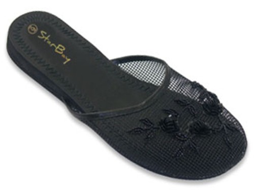 Women's Chinese Mesh Slipper Sequin Floral Beaded Sandals Flip Flops ...