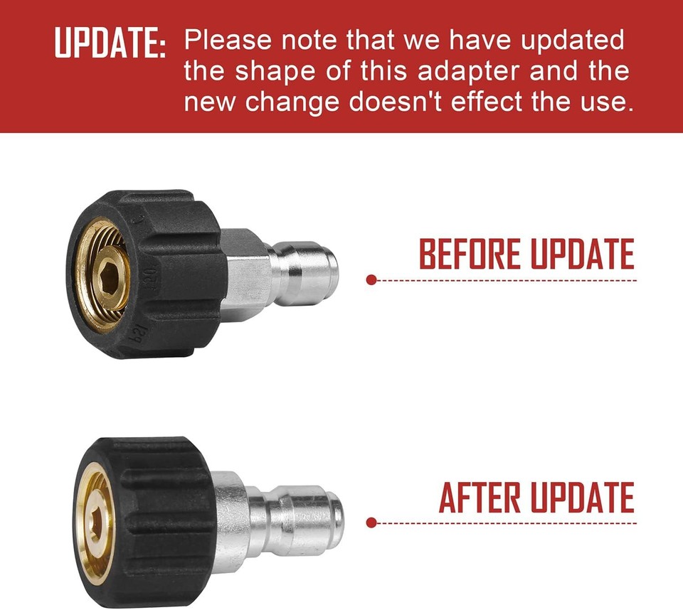 Pressure Washer Hose Adapter Set M22 to 3/8 Quick Connect For Power ...