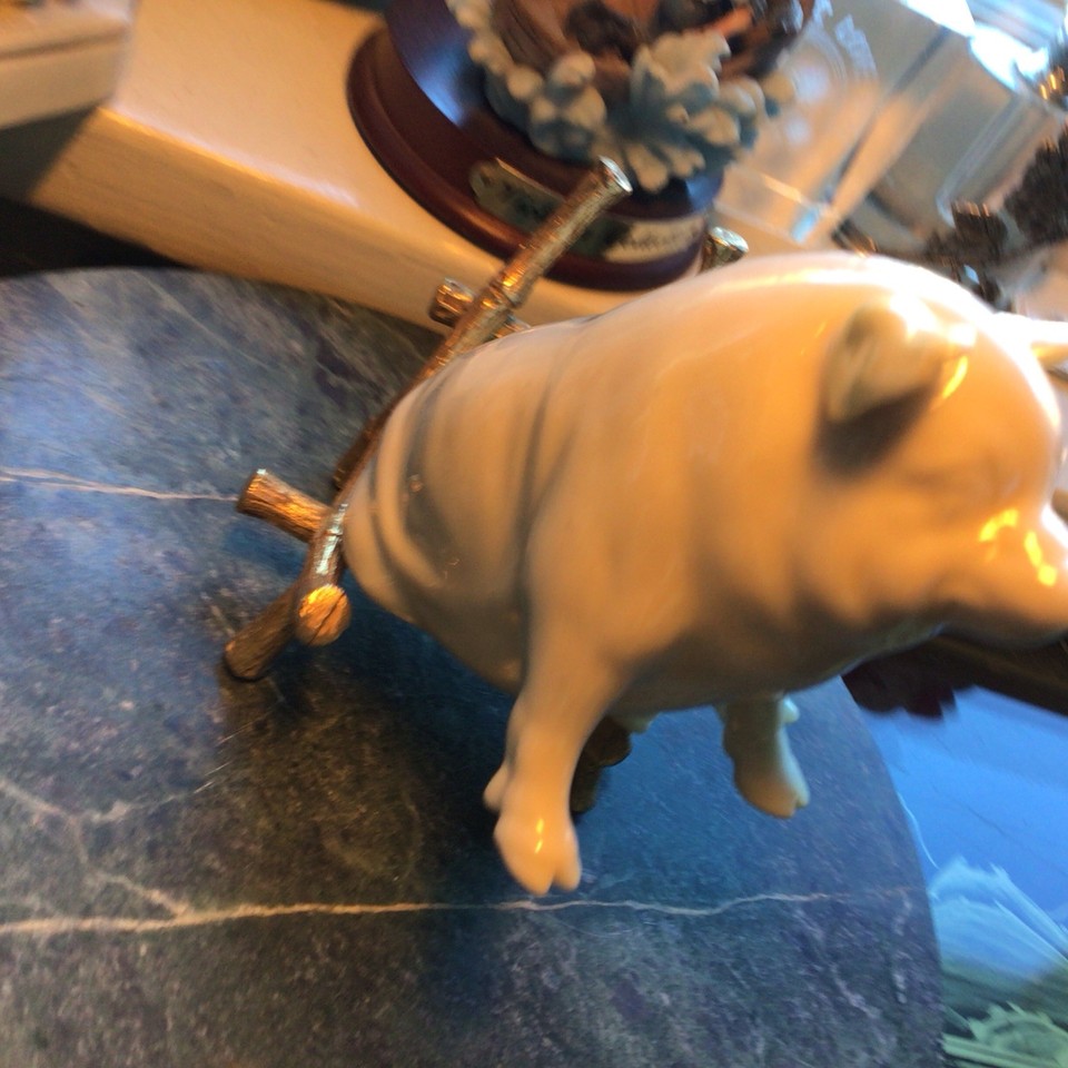 Vintage Belleek Pottery Ireland Porcelain Pig Figurine 4 1/4” Long ...
