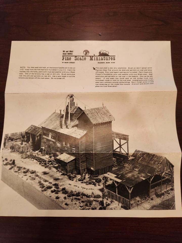 Fine Scale Miniatures HO Crocker Bros. Feed Mill Box Instructions Only ...