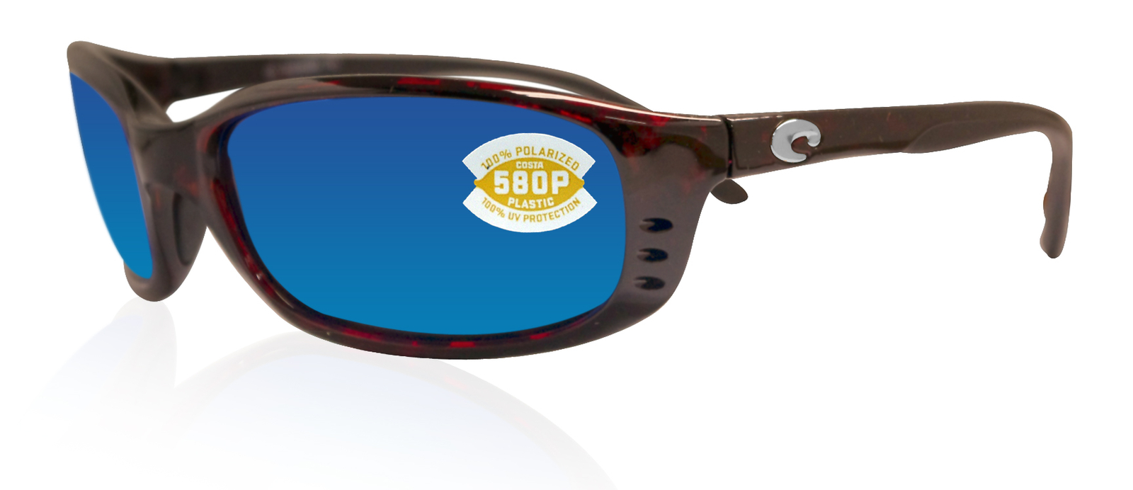 Costa Del Mar Brine Tortoise Frame Blue Mirror 580P Plastic Polarized ...