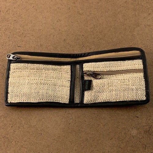 Hempmania Natural Hemp Zipper Pouch Bi-Fold Wallet New | eBay
