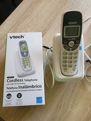 VTech Cordless Phone With Caller ID/Call Waiting, CS6114, White, Dect 6 ...