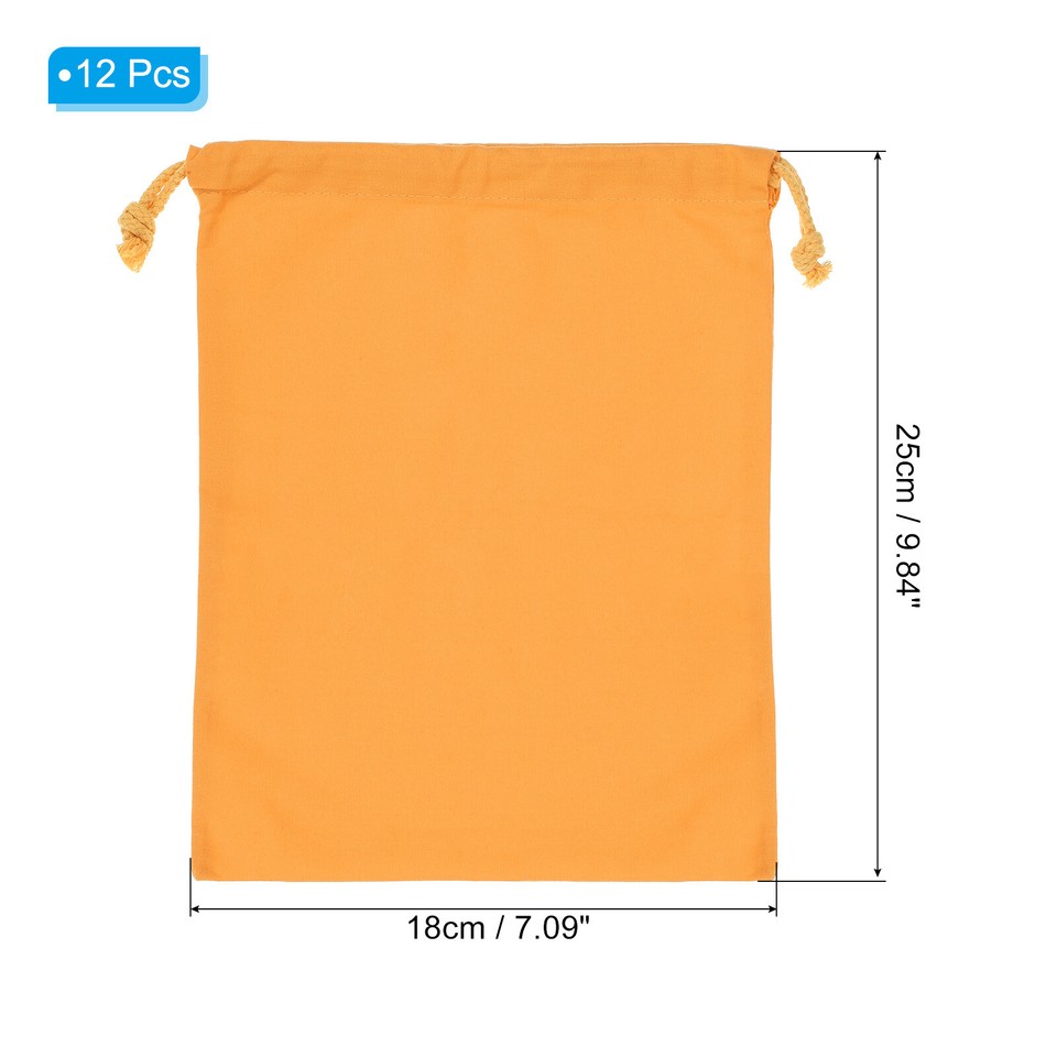 12pcs 100% Cotton Reusable Drawstring Bags, 7x10" Dust Bags, Yellow | eBay