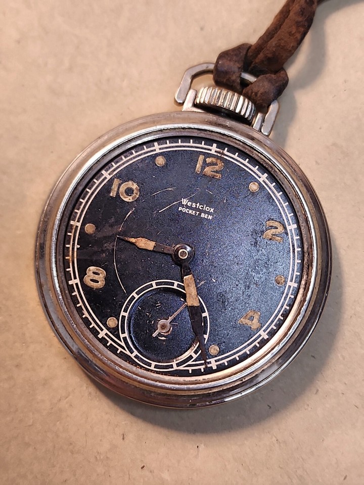 Vintage Westclox Pocket Ben Black Dial Running Pocket Watch | eBay