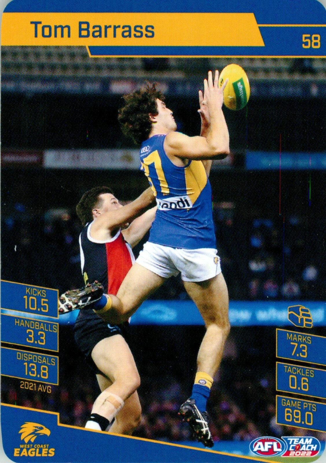 2022 WEST COAST EAGLES AFL Card TOM BARRASS Teamcoach | eBay