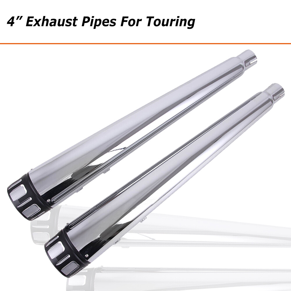 4" Megaphone Exhaust Pipes Mufflers Slip-On For Harley Road Street ...